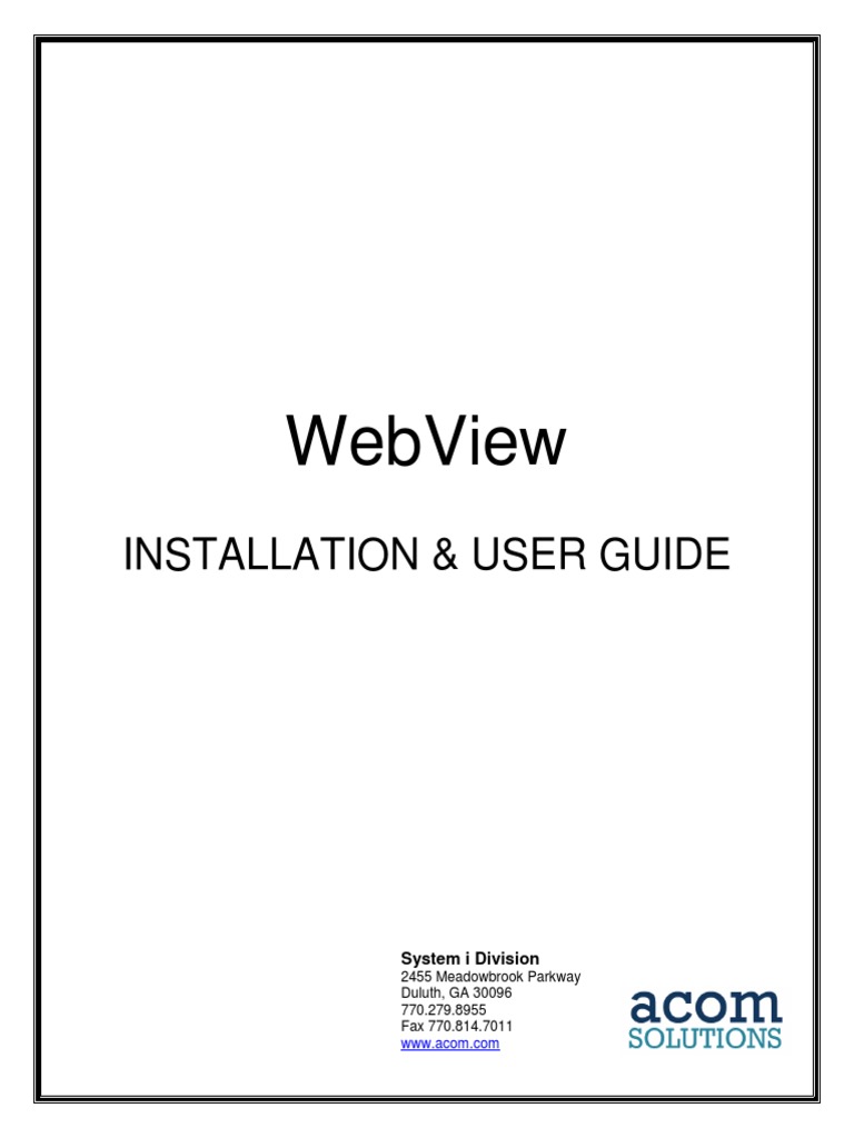 WebView_User_Guide_V3_2_0 | PDF | Database Index | Java (Software Platform)