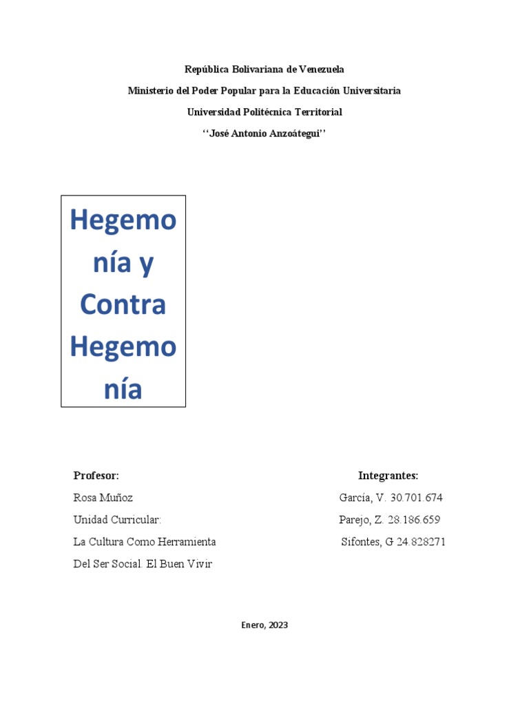 Hegemonia y Contrahegemonia | Descargar gratis PDF | Hegemonía ...