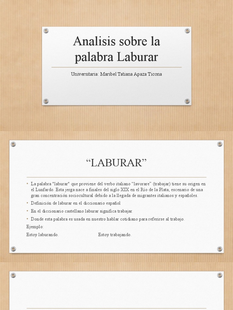 Significado y origen de "laburar" | PDF