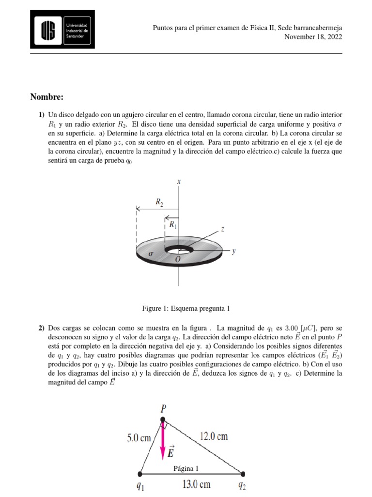 Taller F Sica 2 A1A A1B 2022 2 | PDF | Campo eléctrico | Fuerza