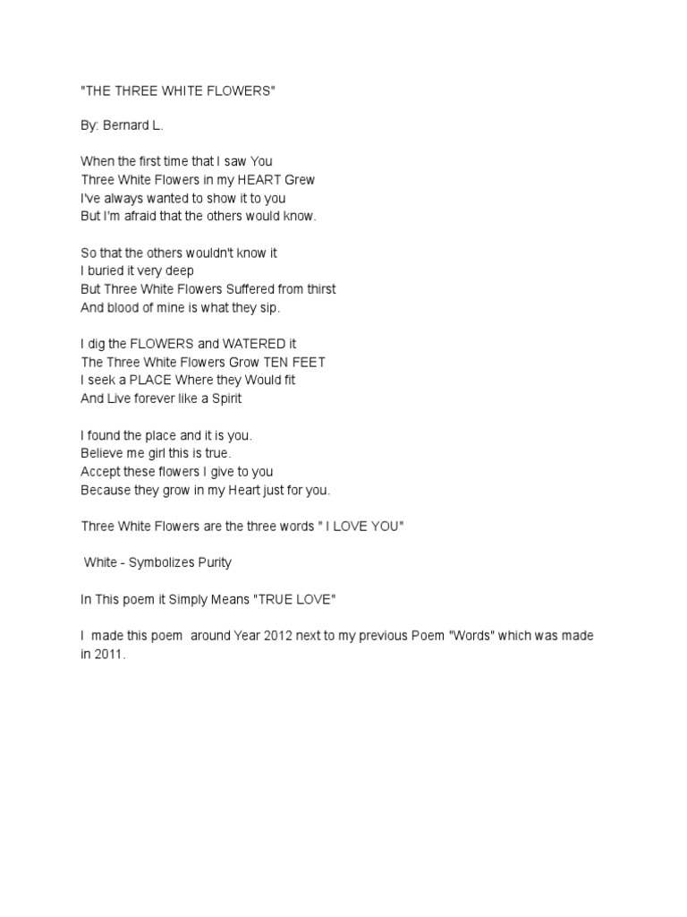 The Three White Flowers | PDF