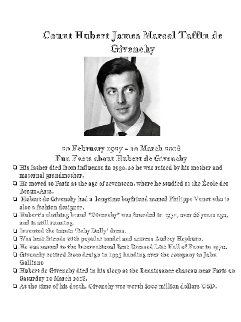 Fun Facts About Hubert de Givenchy | PDF | History | Lifestyle