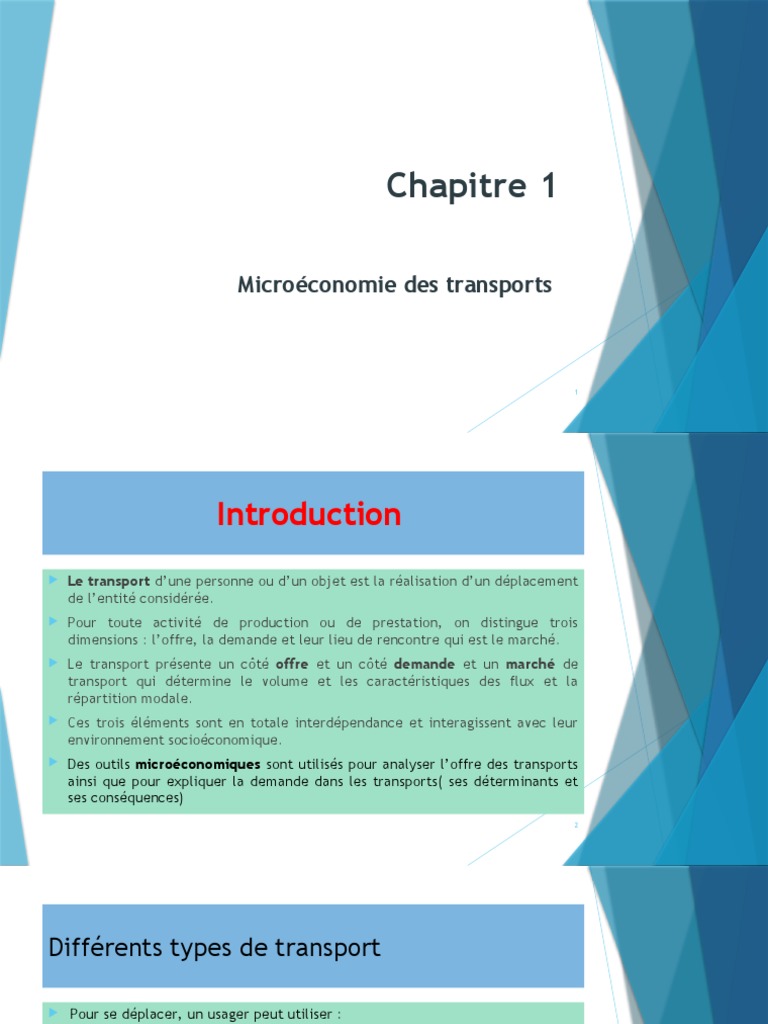 Microéconomie des Transports: Concepts Clés | PDF | Transport | Mode de transport
