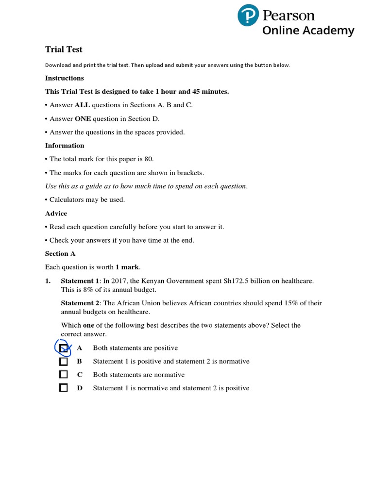 Pearson Exam Paper Micro Unit | PDF