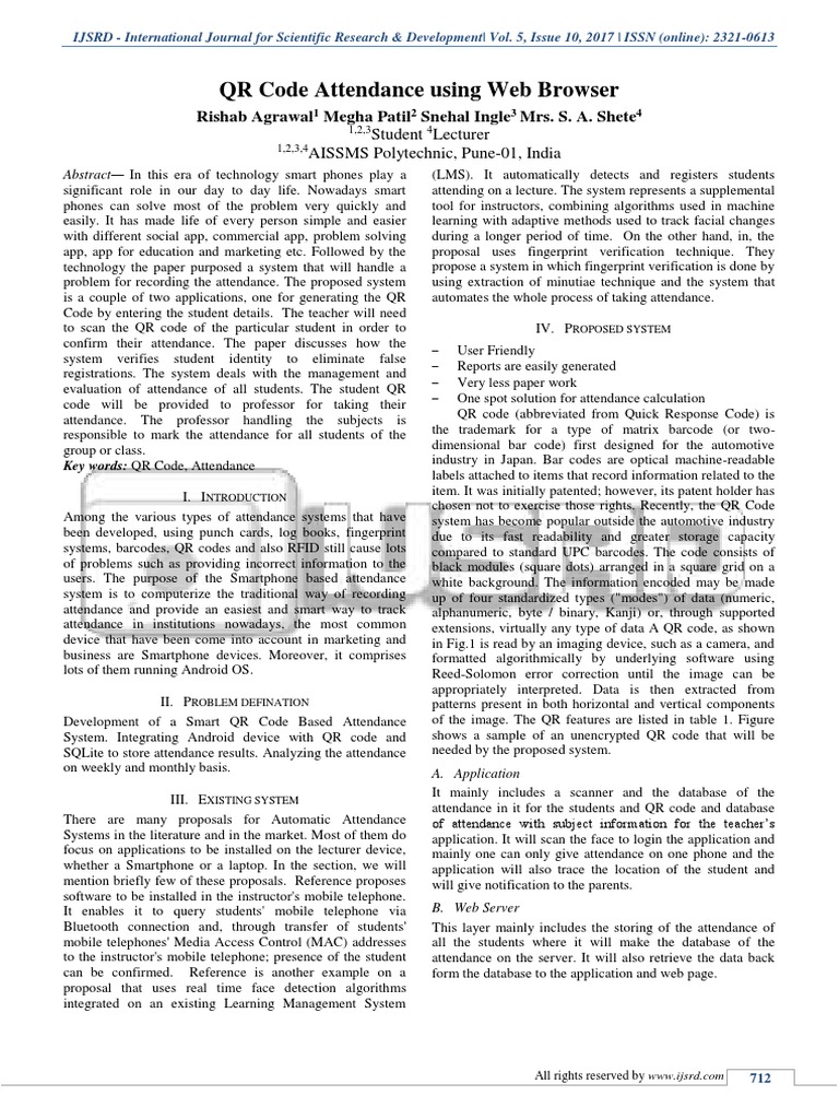QR Code Attendance Using Web Browser | PDF | Qr Code | Barcode