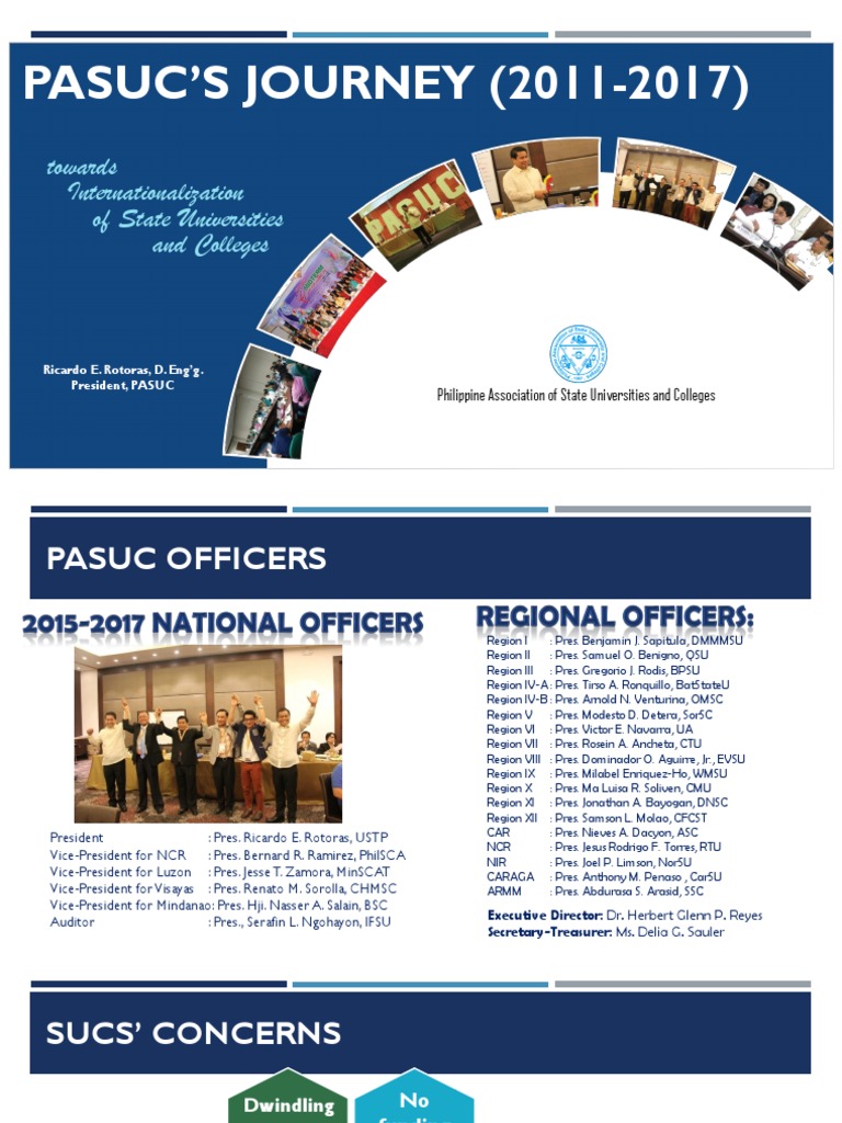 PASUC'S JOURNEY (2011-2017) - DrRERotoras | PDF | Philippines