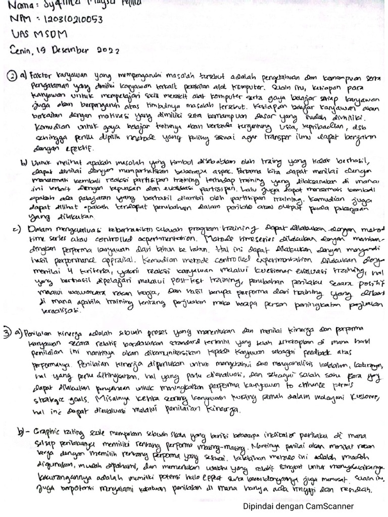 UAS MSDM - Syafnita Maysa Aqilla | PDF