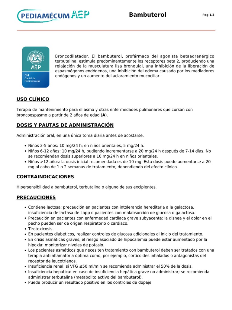 Bambuterol | PDF | Asma | Medicina CLINICA