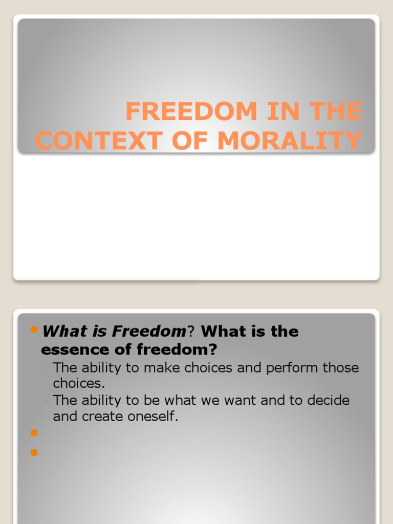 Freedom in The Context of Morality | PDF | Free Will | Existentialism