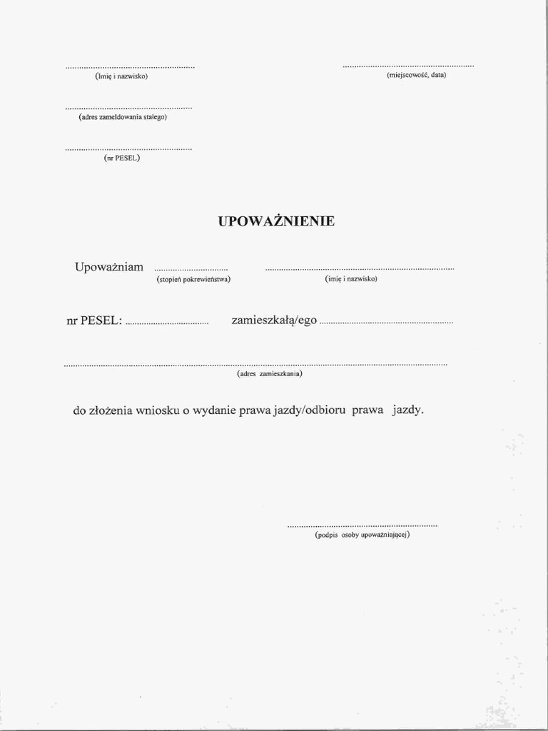 Upowaznienie | PDF