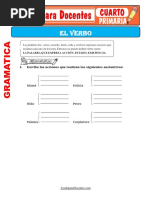 Ejercicios de Verbos para 4° Primaria | PDF