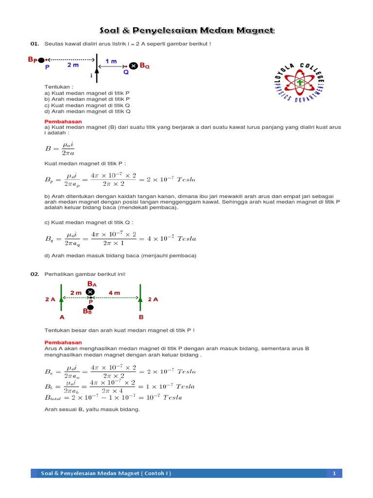 Contoh Soal Medan Magnet Kelas 12 | PDF | Sains & Matematika