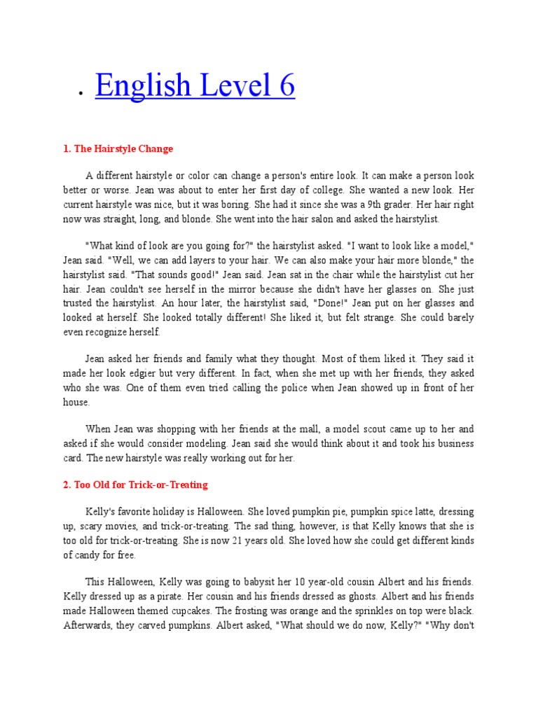 English Level 6 | PDF | Sushi