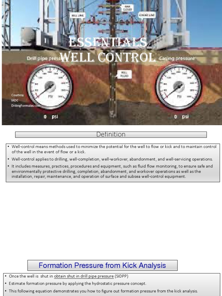 Essentials of Well Control: Definitions, Formation Pressure ...