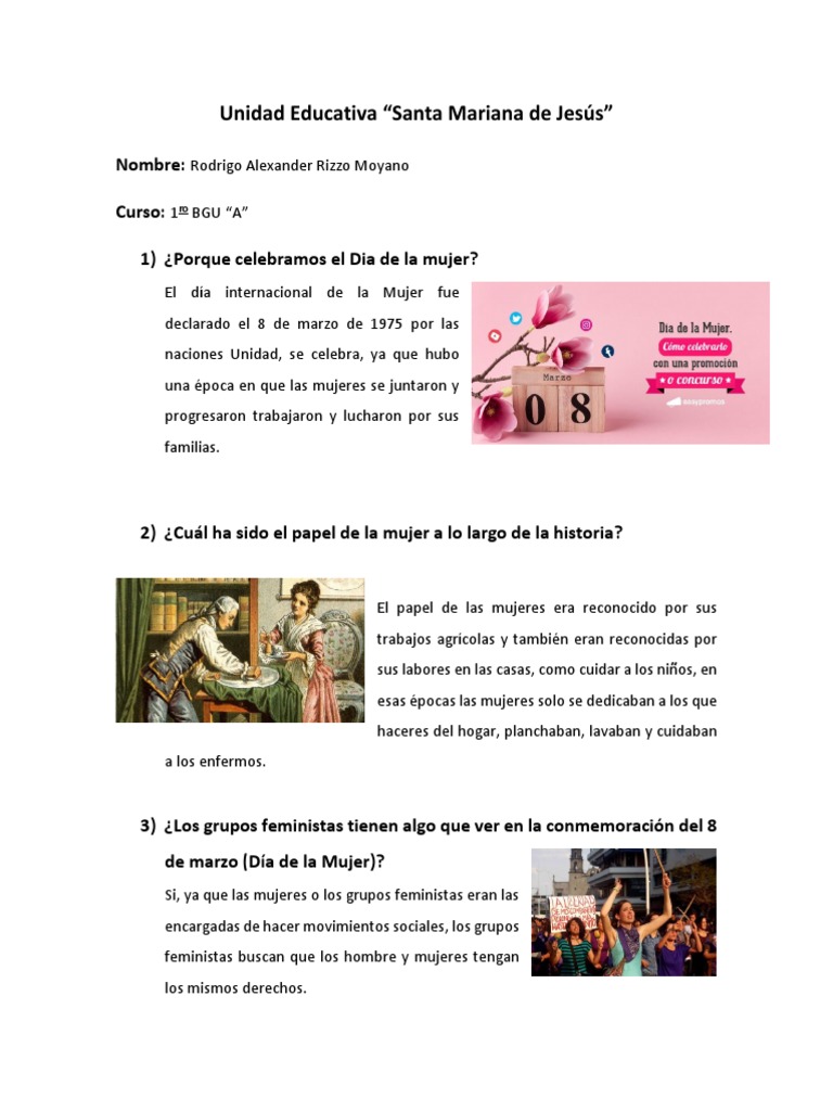 Dia de La Mujer. | PDF | Mujer | Feminismo