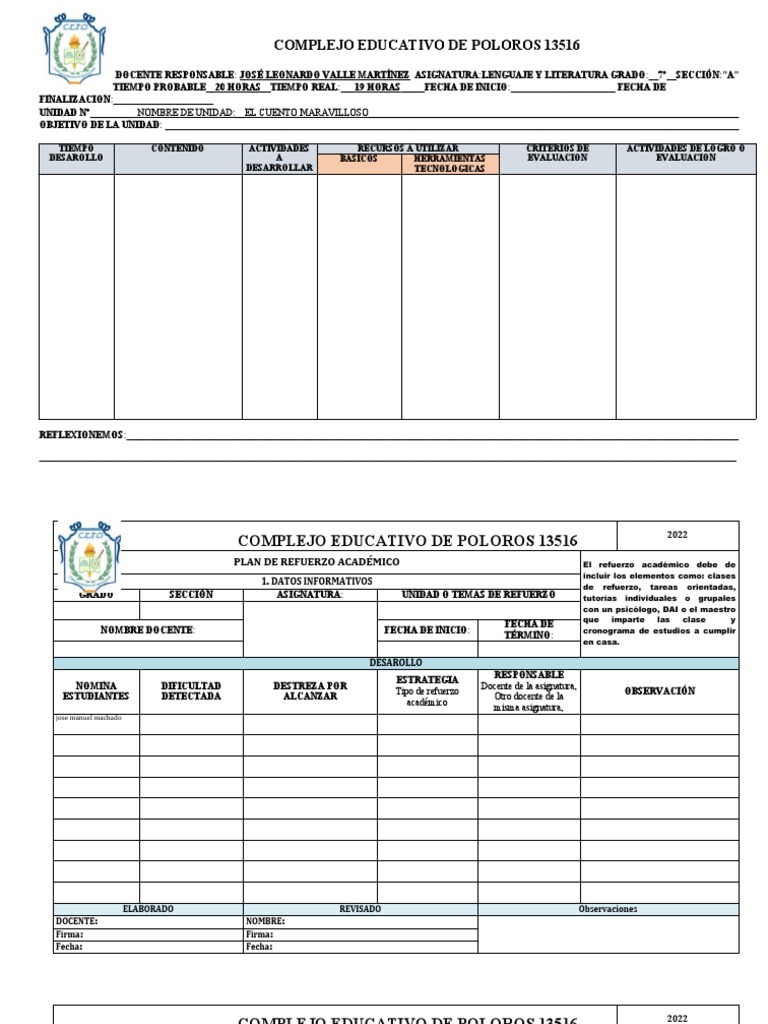 Complejo Educativo de Poloros 13516 | Descargar gratis PDF | Evaluación ...