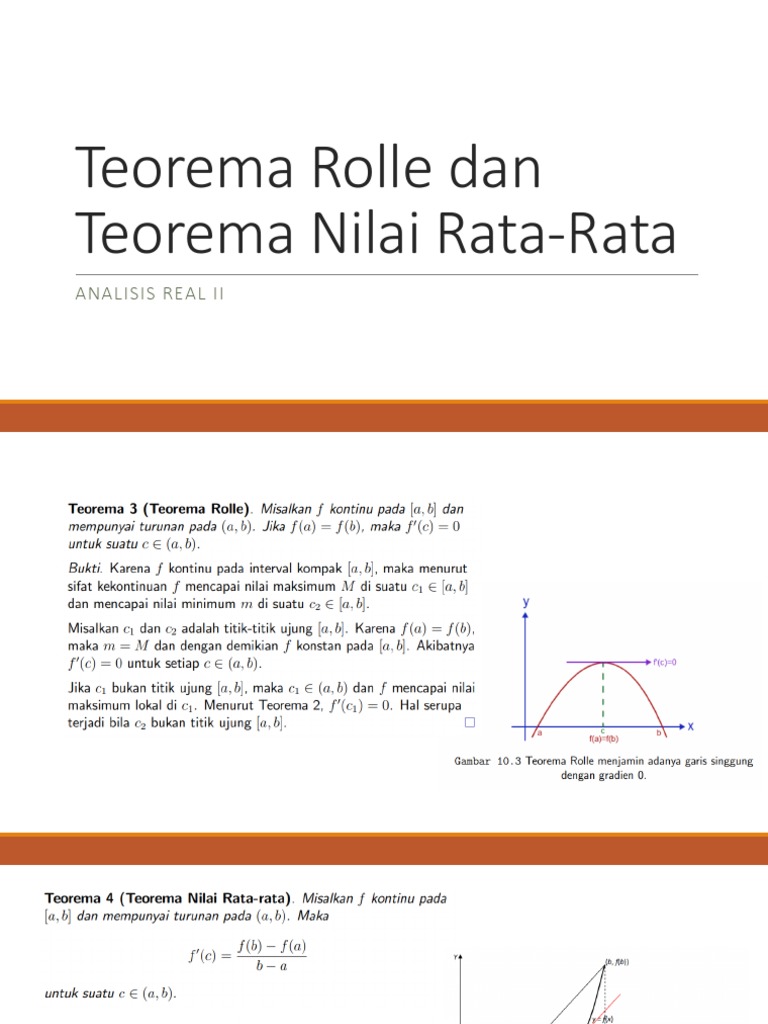 Teorema Rolle Dan Teorema Nilai Rata-Rata | PDF