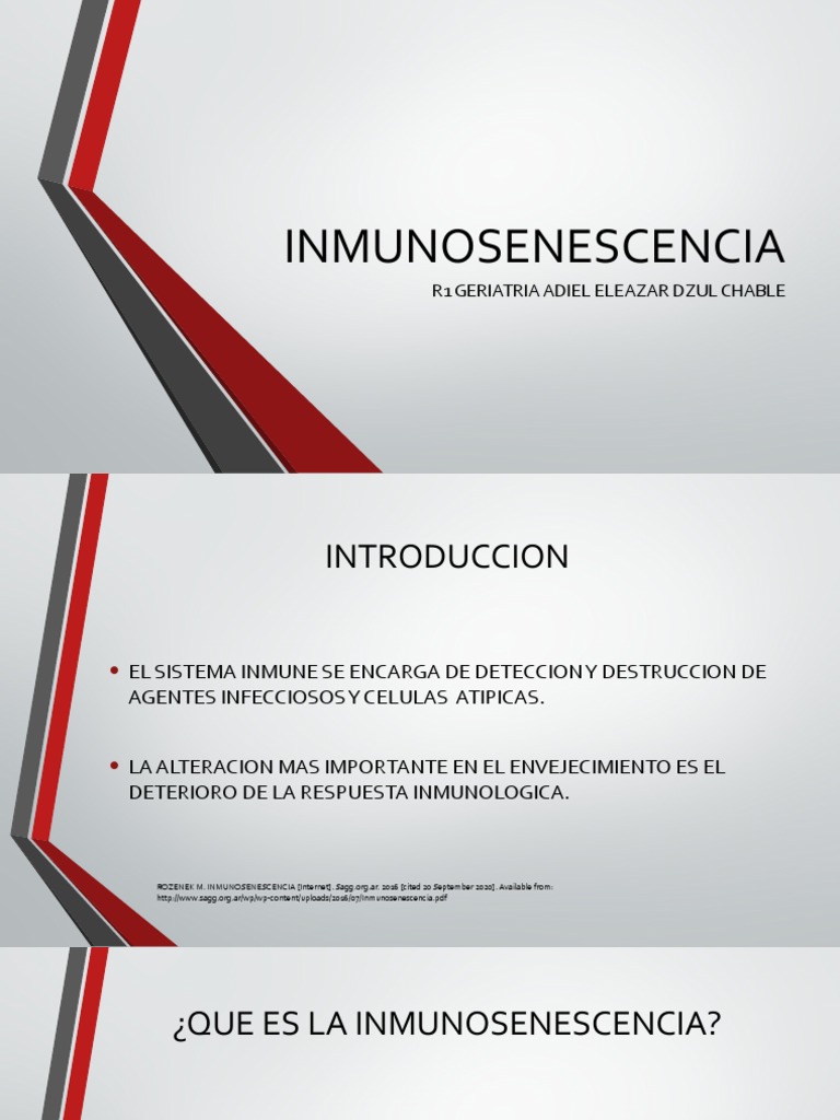 INMUNOSENESCENCIA | PDF | Sistema inmune | Citocina