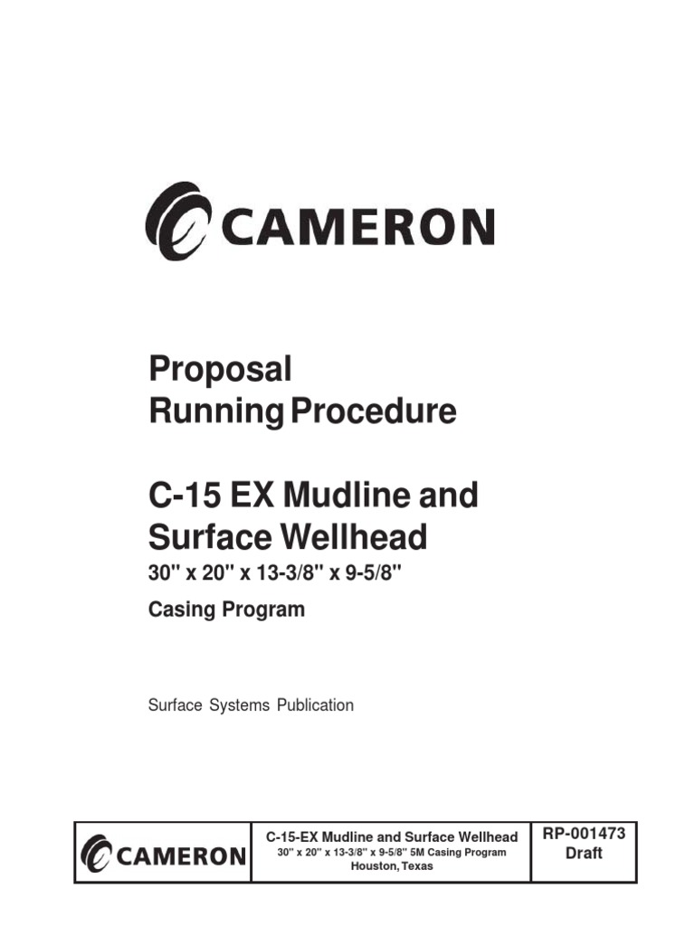 C-15 EX Mudline and Surface Wellhead - Casing Program | Download Free ...