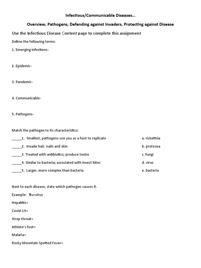 Day 1 Infectious Disease Assignment-1 | PDF