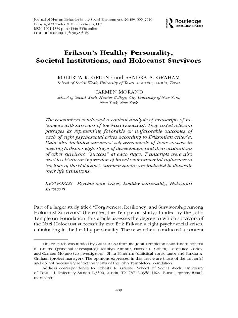 Erikson's Healthy Personality | PDF | Psychology | Psychological Concepts
