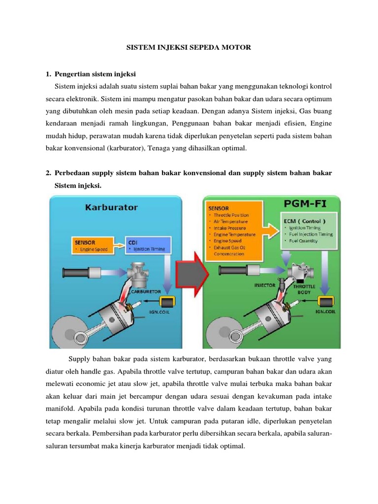 Sistem Injeksi Sepeda Motor: Pengertian dan Fungsi | PDF | Komputer ...
