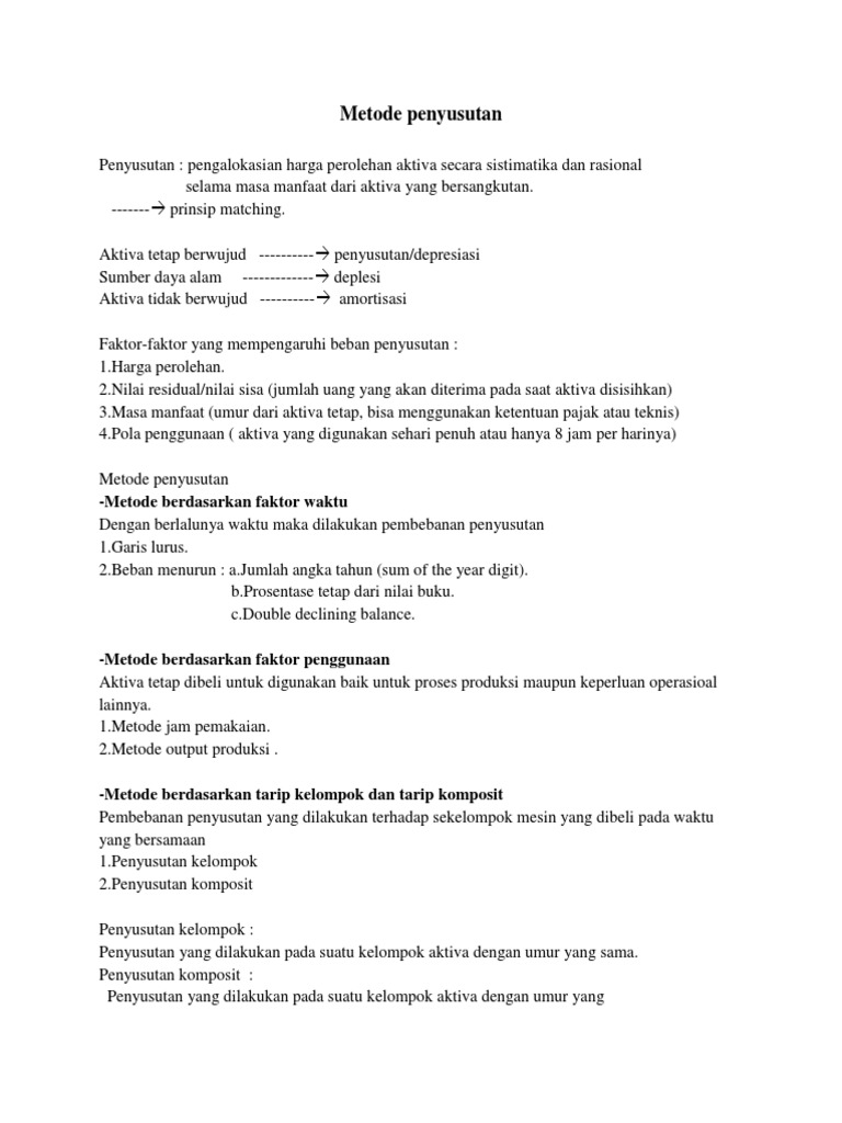 Metode Penyusutan | PDF