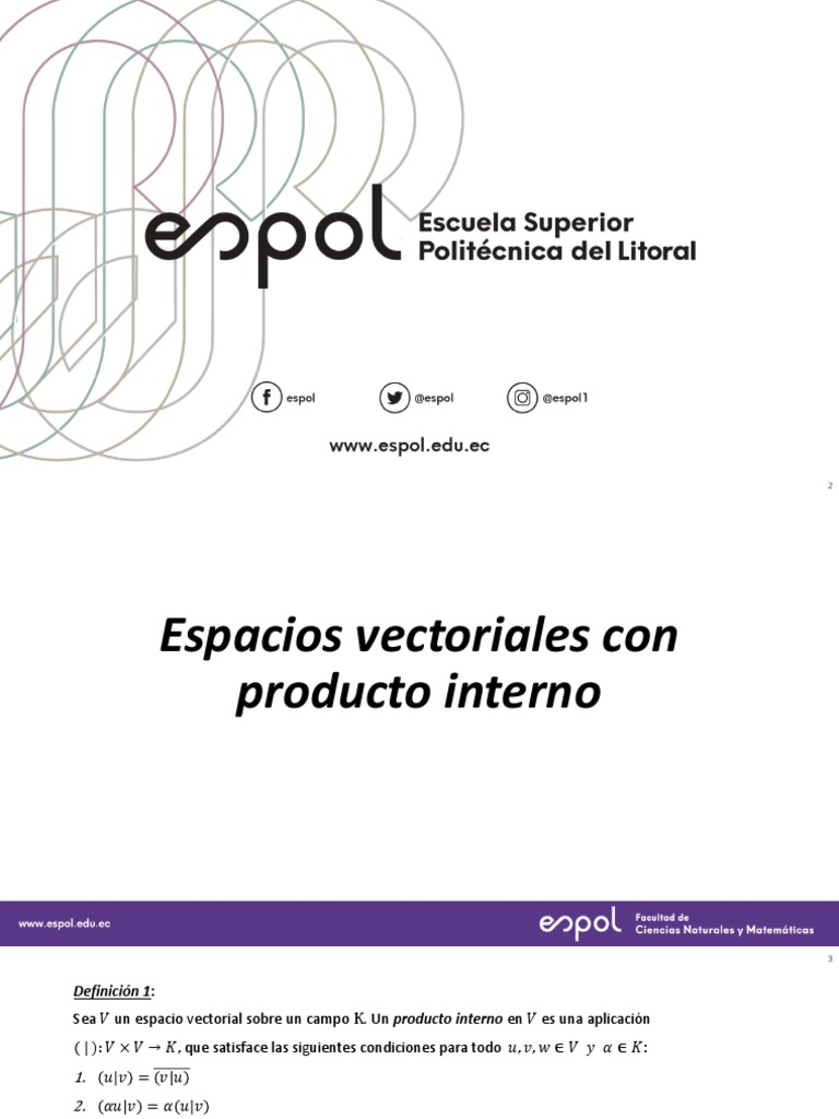 Espacios Con Producto Interno | PDF | Vector Euclidiano | Espacio vectorial