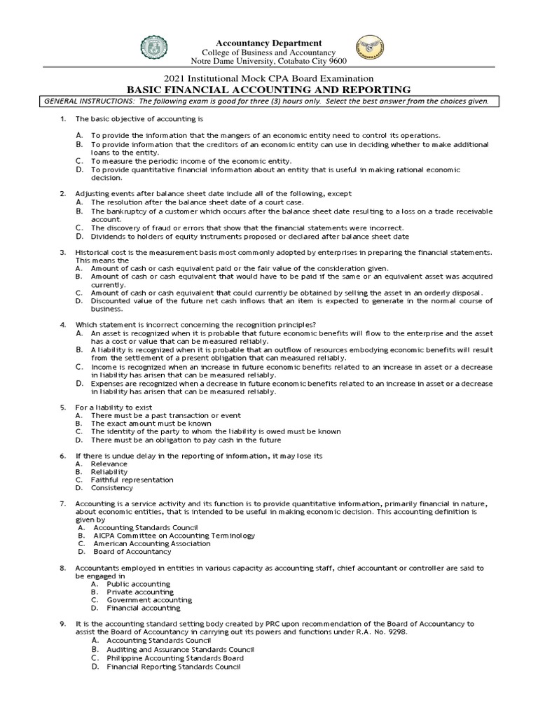 MBE - BFAR (1st Sem, 2021-2022) | PDF | Balance Sheet | Historical Cost