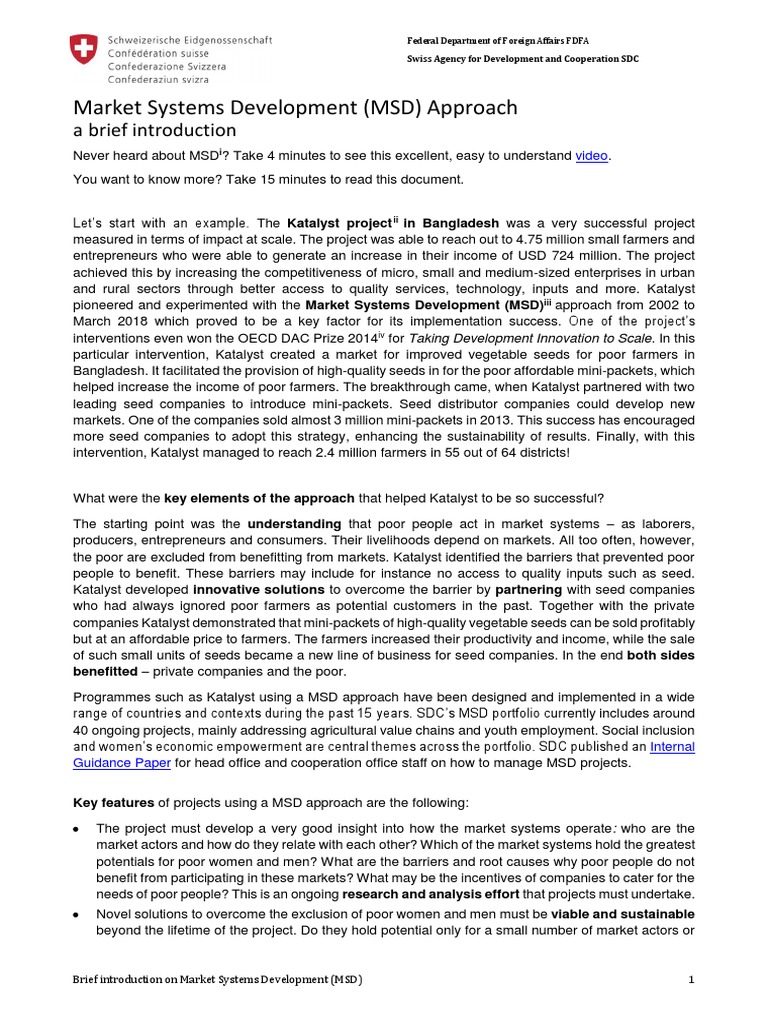 SDC - Market Systems Development Approach-A Brief Introduction - 2019 | PDF SDC - Market Systems Development Approach-A Brief Introduction - 2019 | PDF