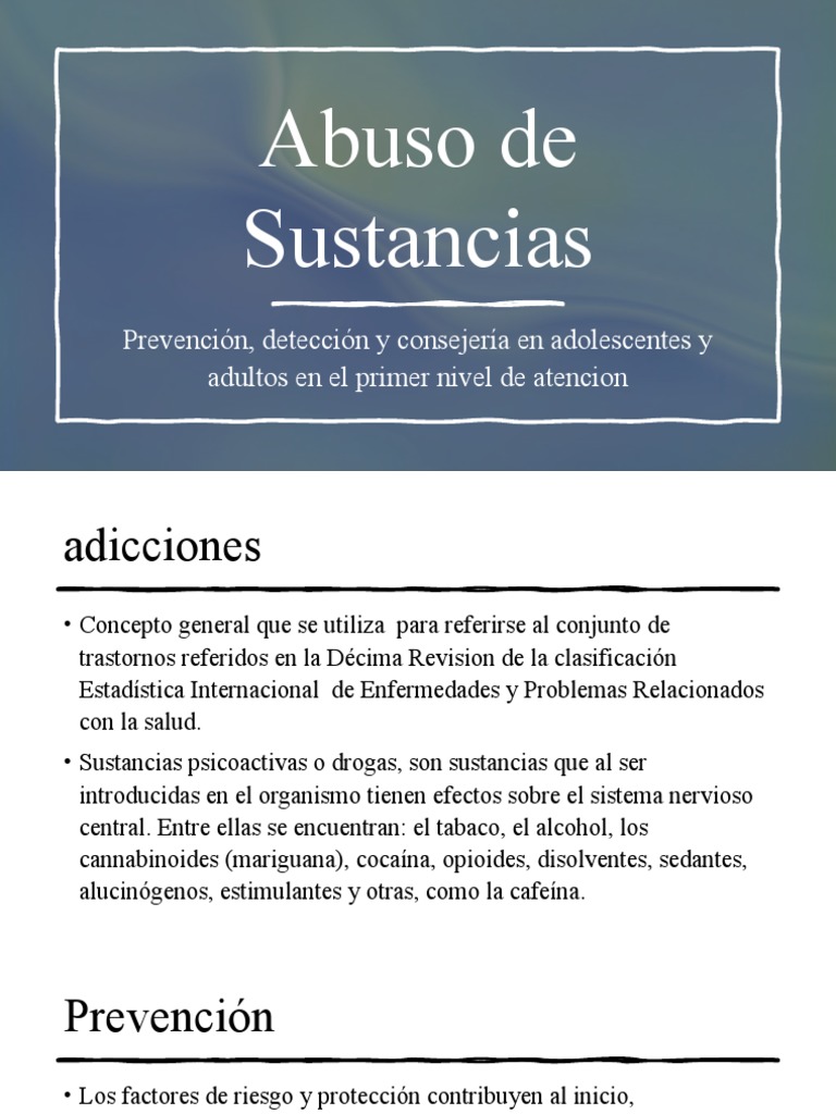 Abuso de Sustancias | PDF | Autosuperación