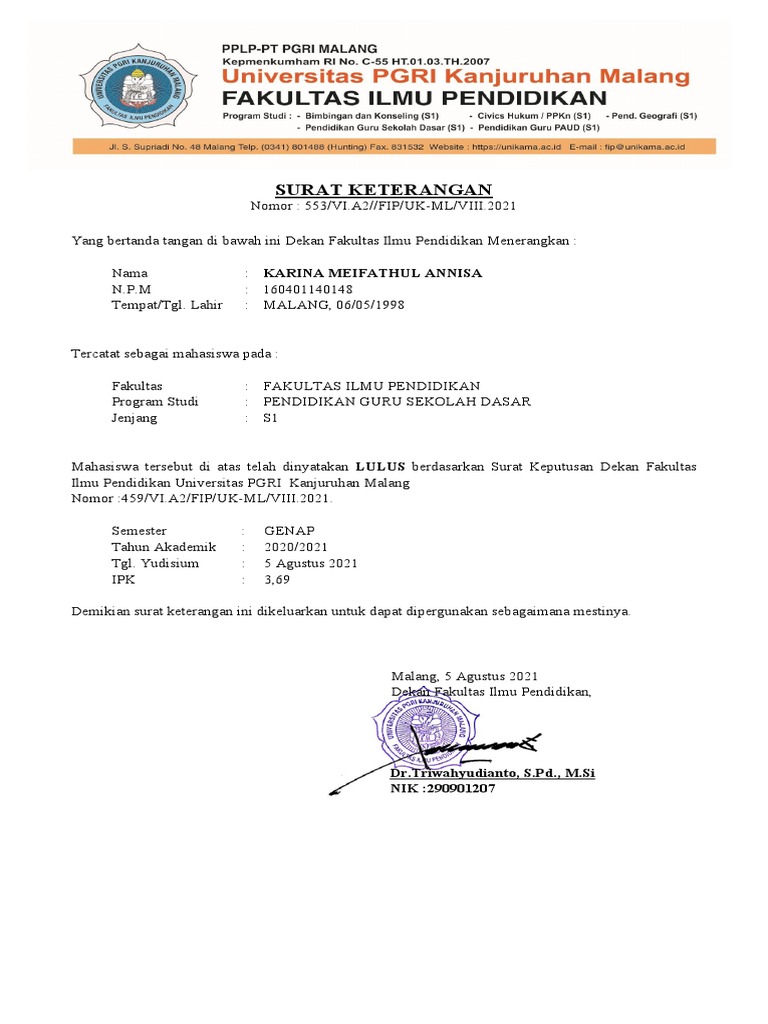 PGSD - Karina Meifathul Annisa | PDF