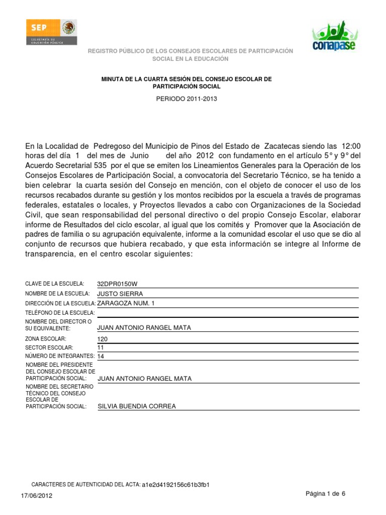 Minuta de La Cuarta Seción Del Ceps | PDF | Negocios | Finanzas y dinero