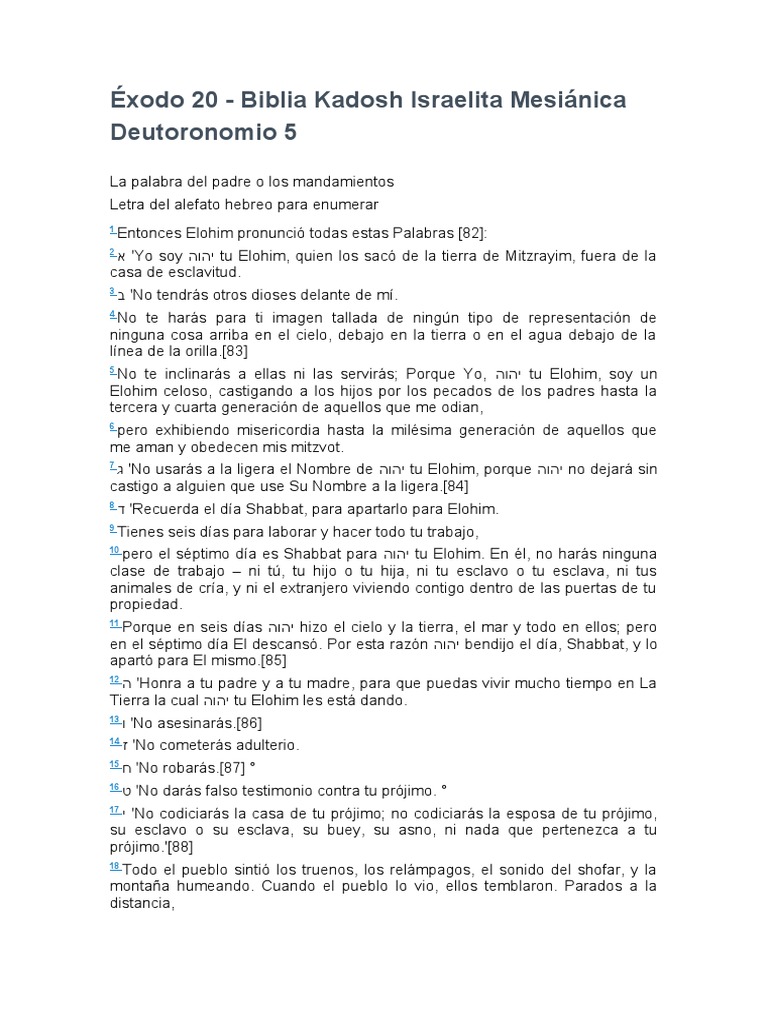 Éxodo 20 | PDF | Shabat | Libro del éxodo