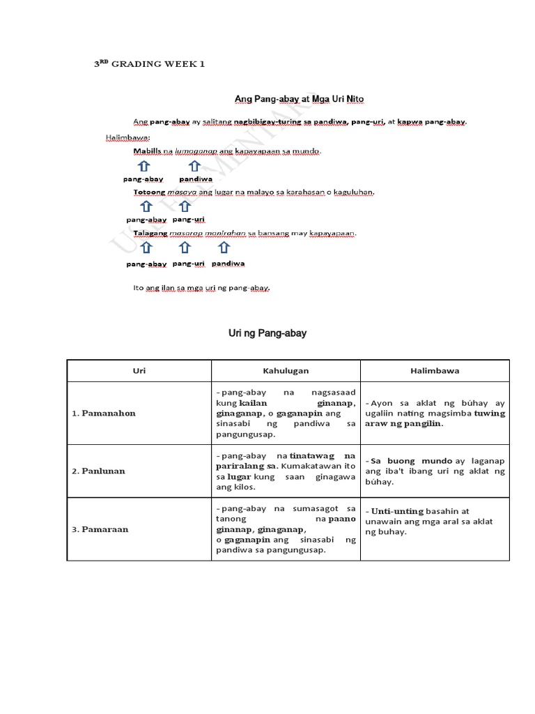 3RD Grading Filipino | PDF