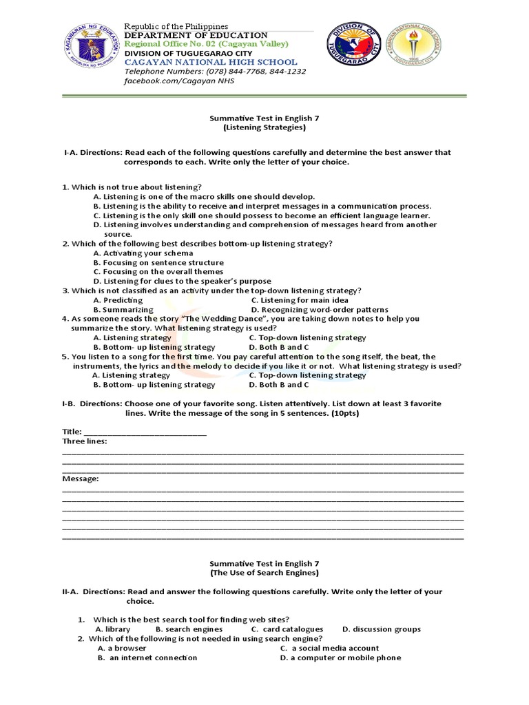 2ND-Summative-G7-FINAL English | PDF | Libraries | Reading Comprehension