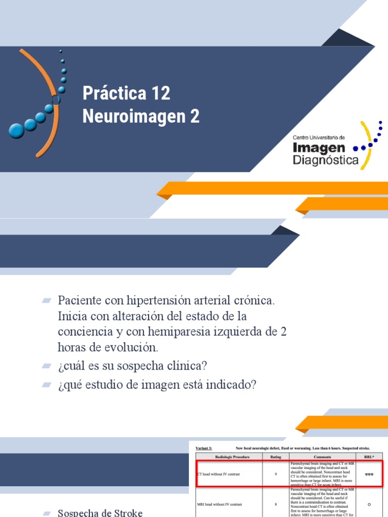 Práctica 12 - Neuro 2 | PDF | Carrera | Isquemia