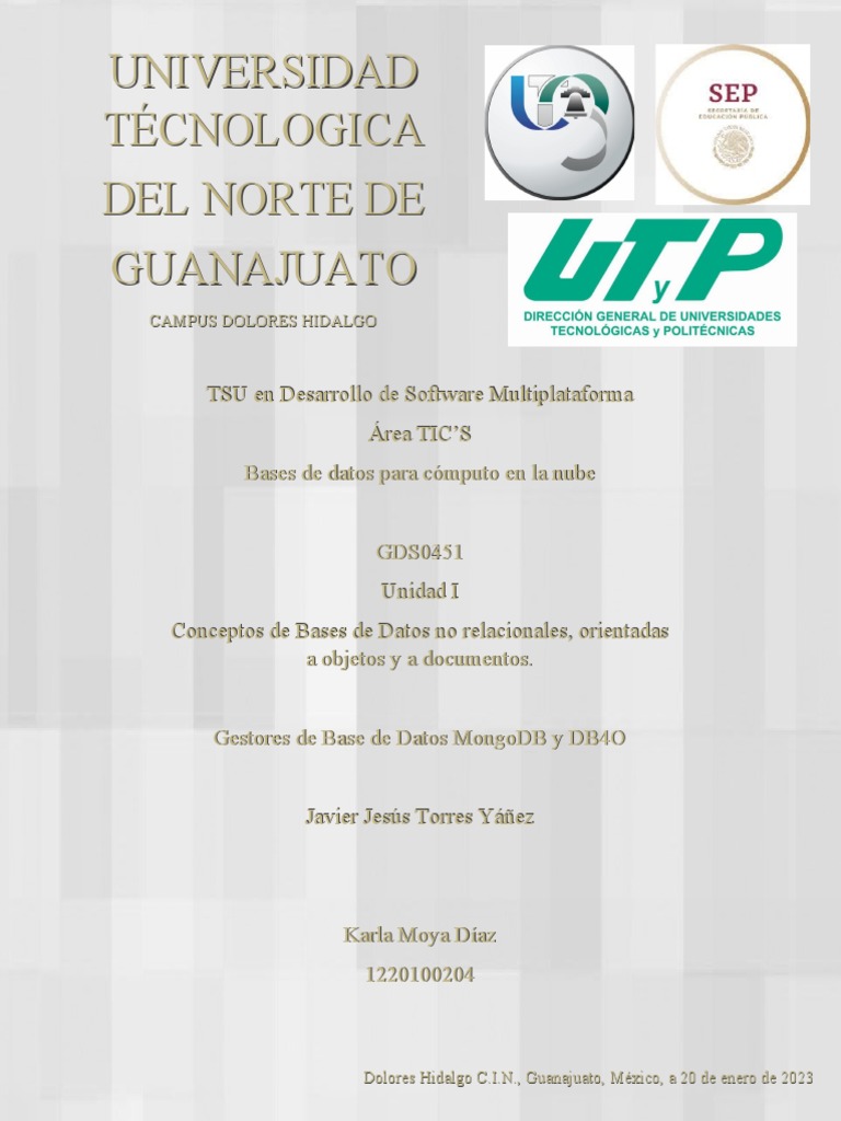 Archivo 3 Gestores De Base De Datos Mongodb Y Db4o Pdf Mongo Db Bases De Datos 