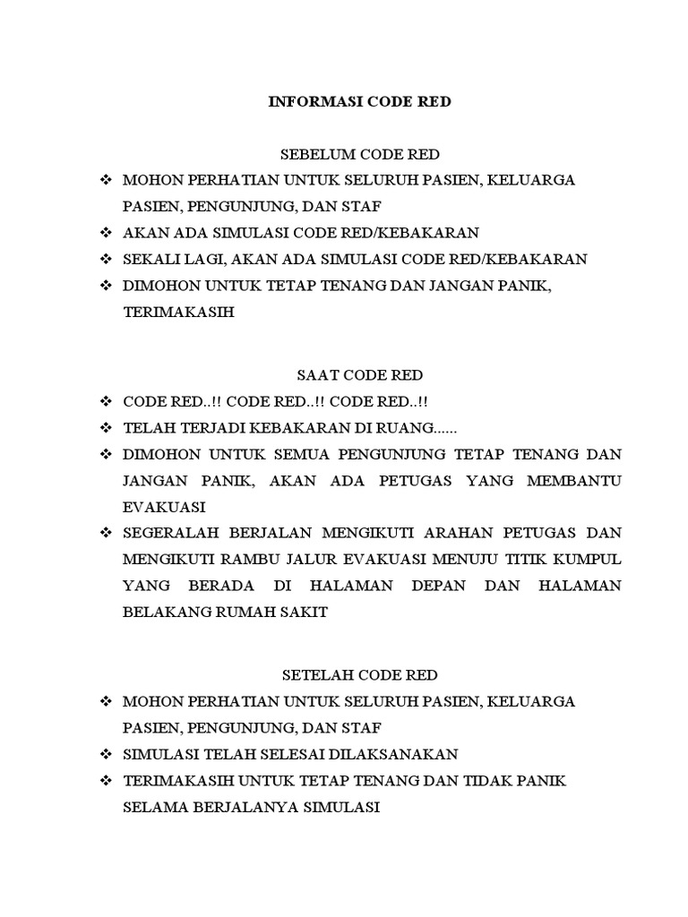 Informasi Code Red | PDF