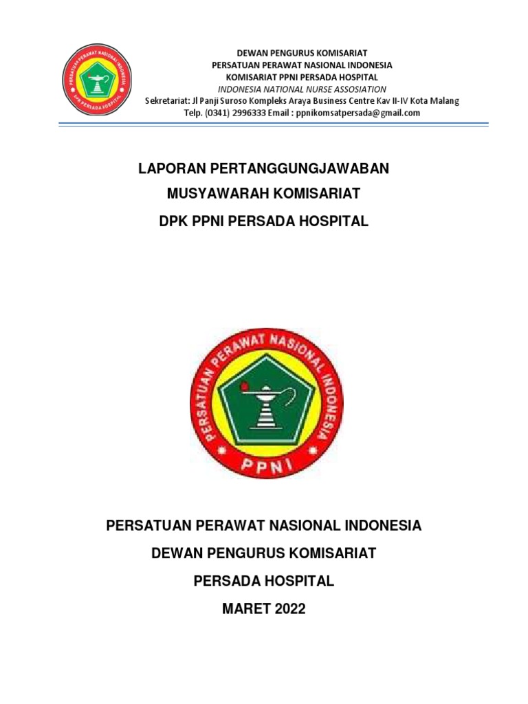 Laporan Pertanggungjawaban Musyawarah Komisariat DPK Ppni Persada Hospital | PDF