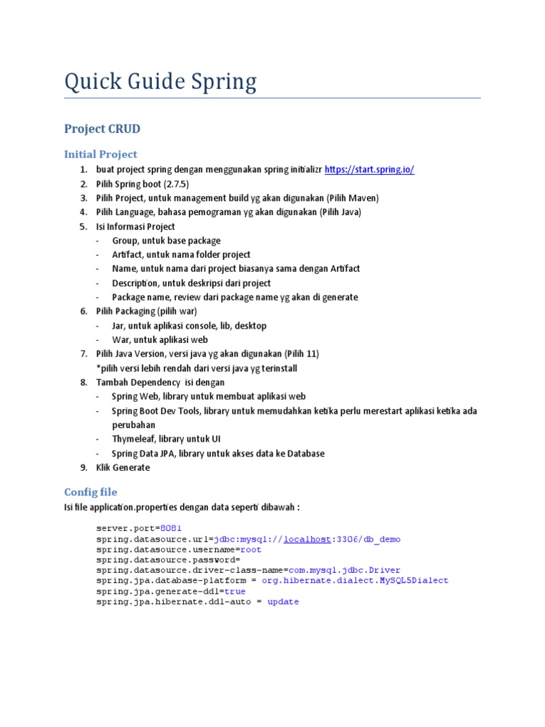 Quick Guide Spring Pdf Spring Framework Databases