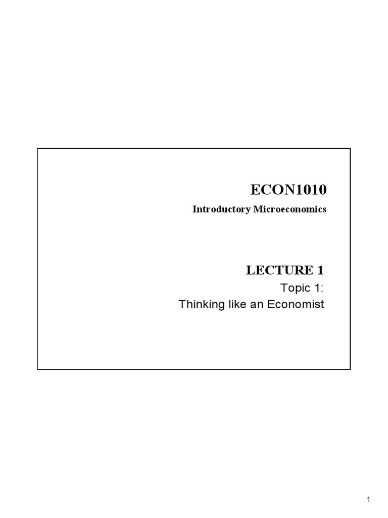 Intro to Microeconomics: Key Concepts | PDF | Opportunity Cost | Economics