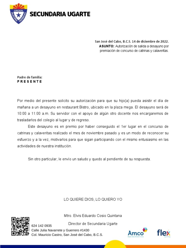 Oficio Entrega Colecta Teleton | PDF