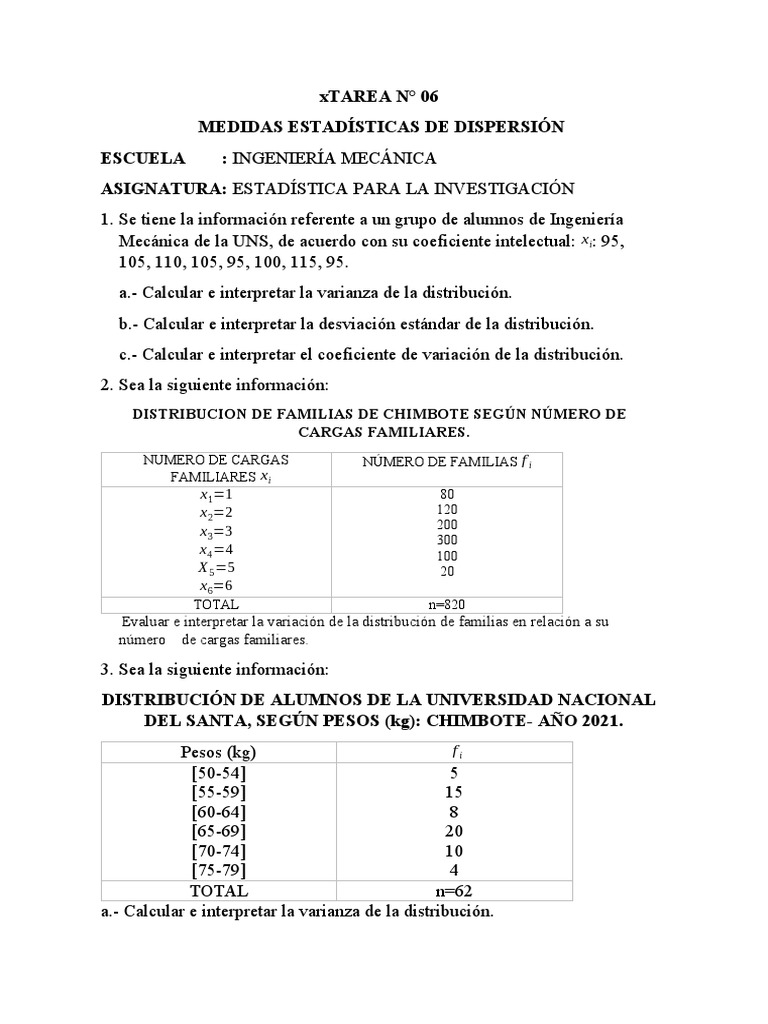 Tarea-N-06-Ya Está La 7 y 9. | PDF | Desviación Estándar | Probabilidades y estadísticas