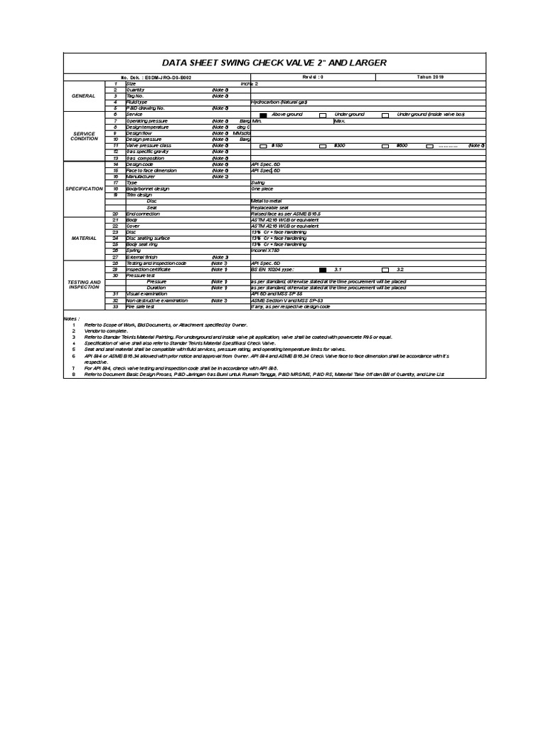 Check Valve Datasheet | Download Free PDF | Valve | Mechanical Engineering