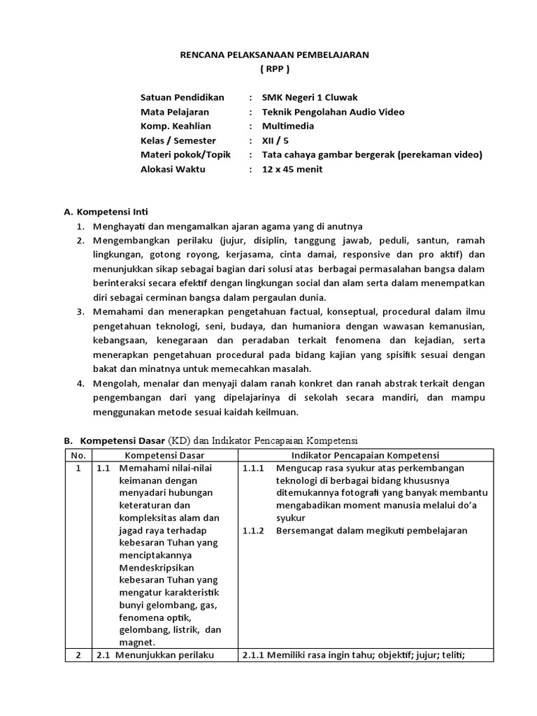 RPP04 - Tata Cahaya Gambar Bergerak - 12 | PDF
