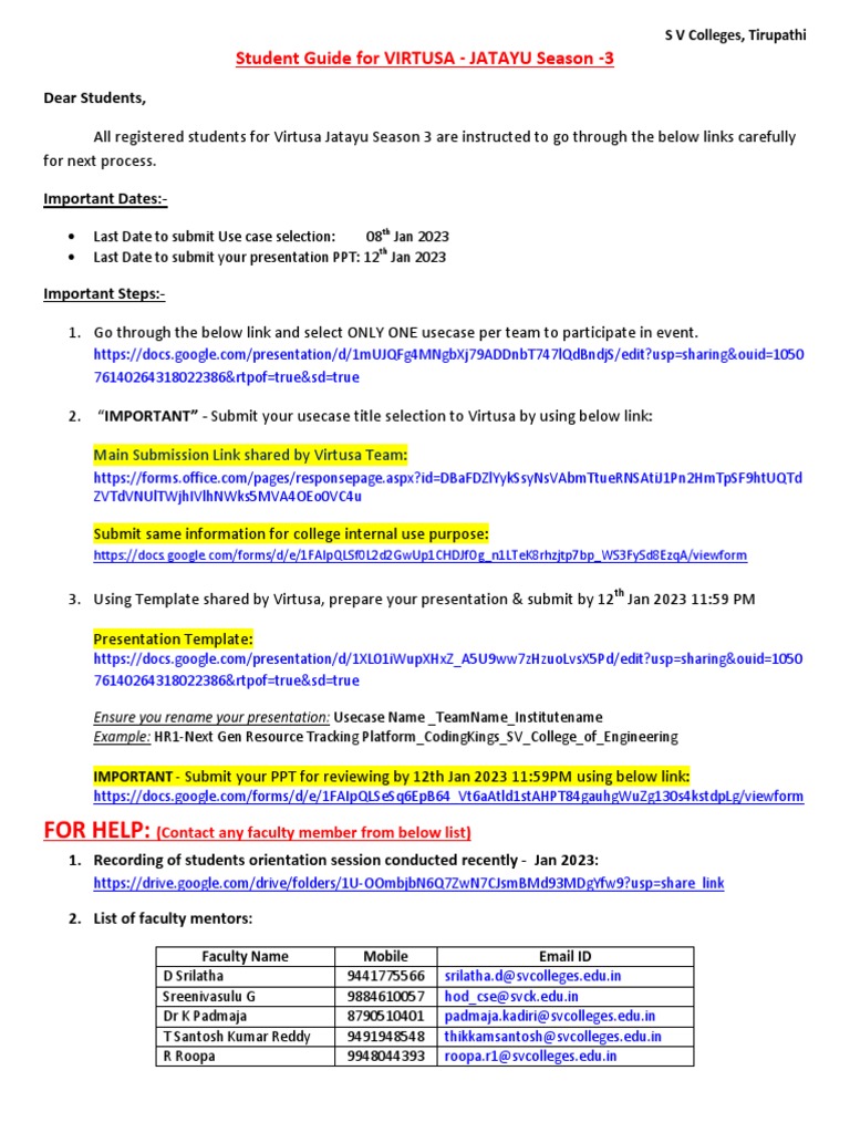 Virtusa Jatayu Season 3 Student Guide | PDF | Computers