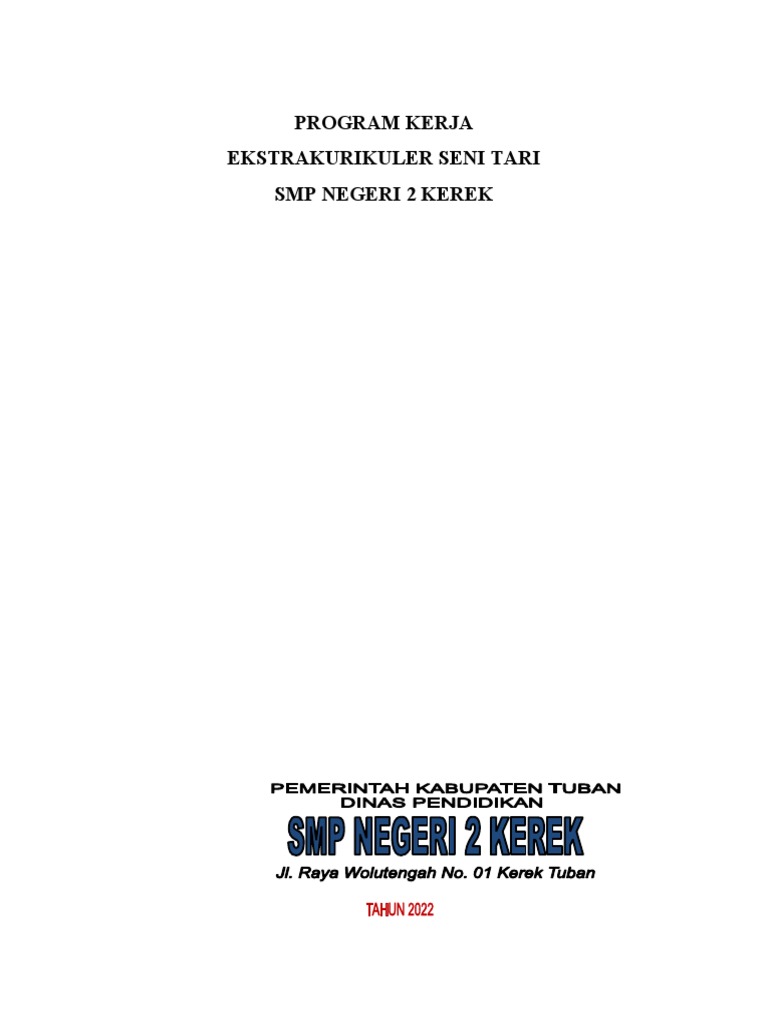 PROGRAM - KERJA - EKSTRAKURIKULER - SENI - TARI SMP Negeri 2 Kerek | PDF