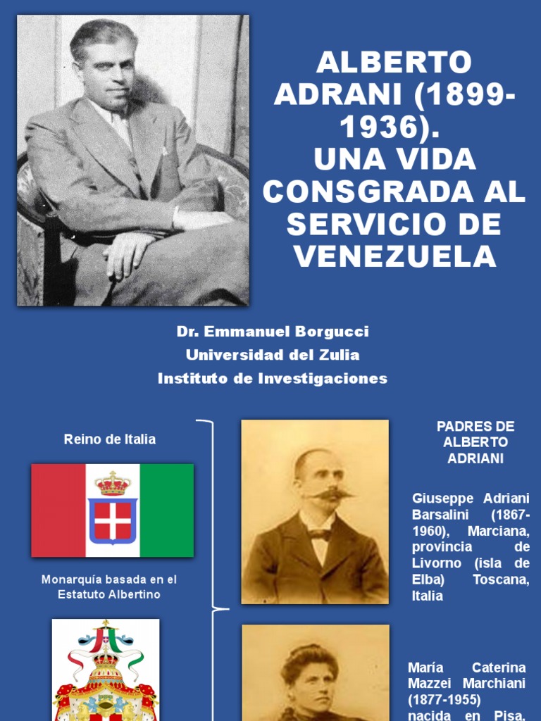 Alberto Adriani Una Vida Dedicada Al Servicios de Venezuela | PDF | Venezuela | América del Sur