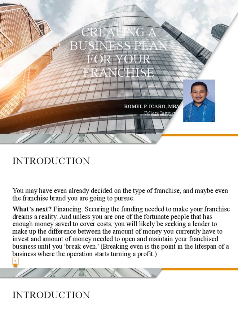 Creating A Business Plan For Your Franchise | PDF